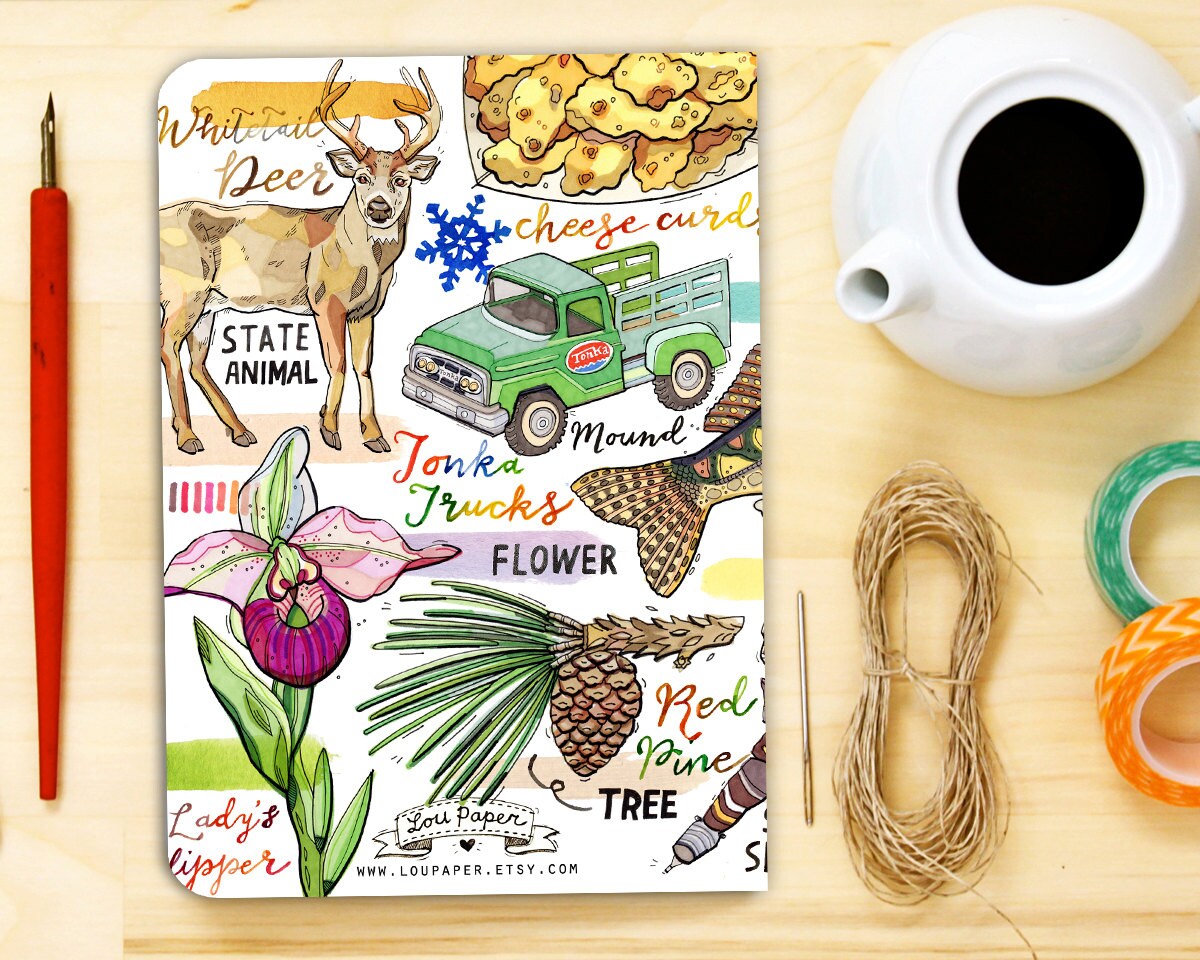 Minnesota Notebook Blank Journal Personalized Stationery - Etsy