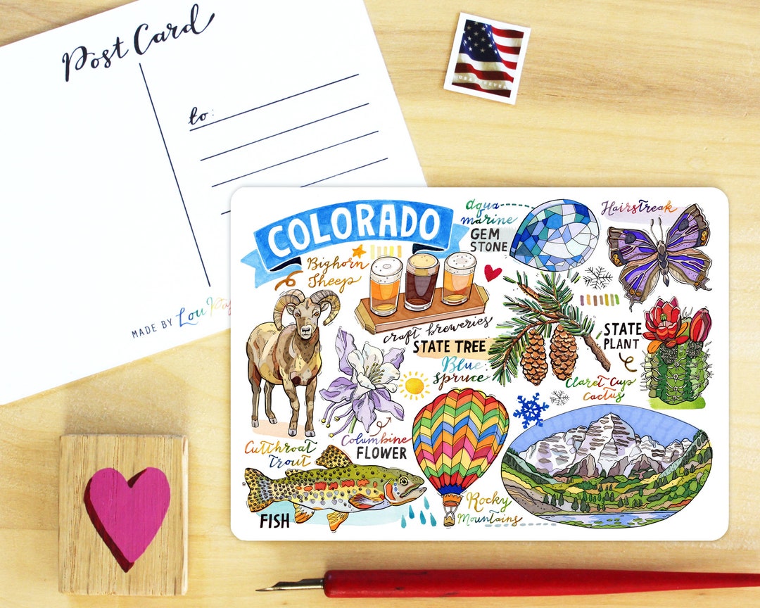 Colorado State Postcard. - Etsy