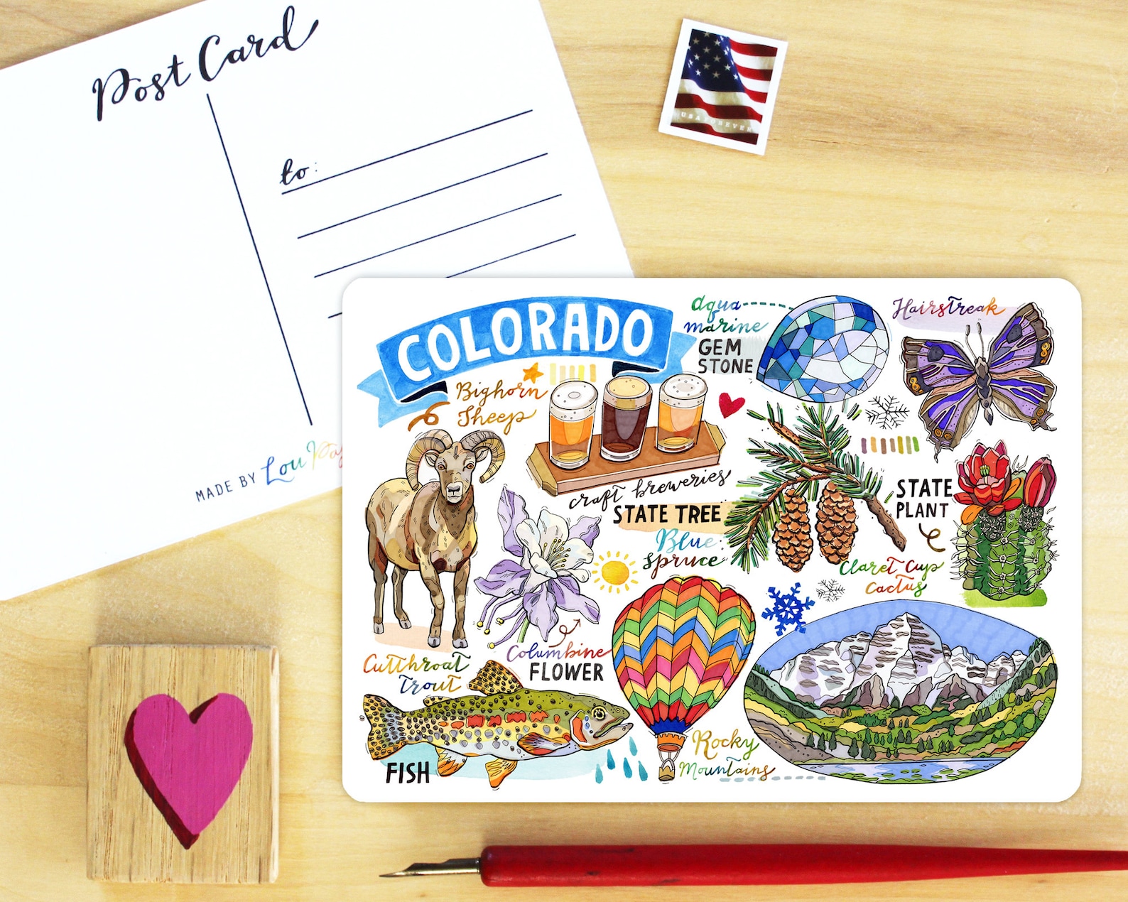 Colorado State Postcard. - Etsy