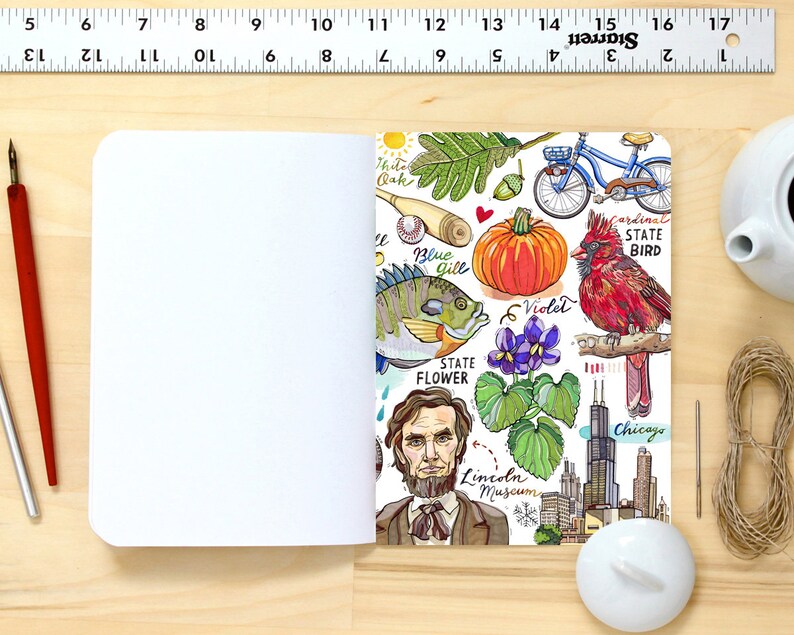 Illinois Notebook. The Prairie State. Blank journal. Gift. | Etsy