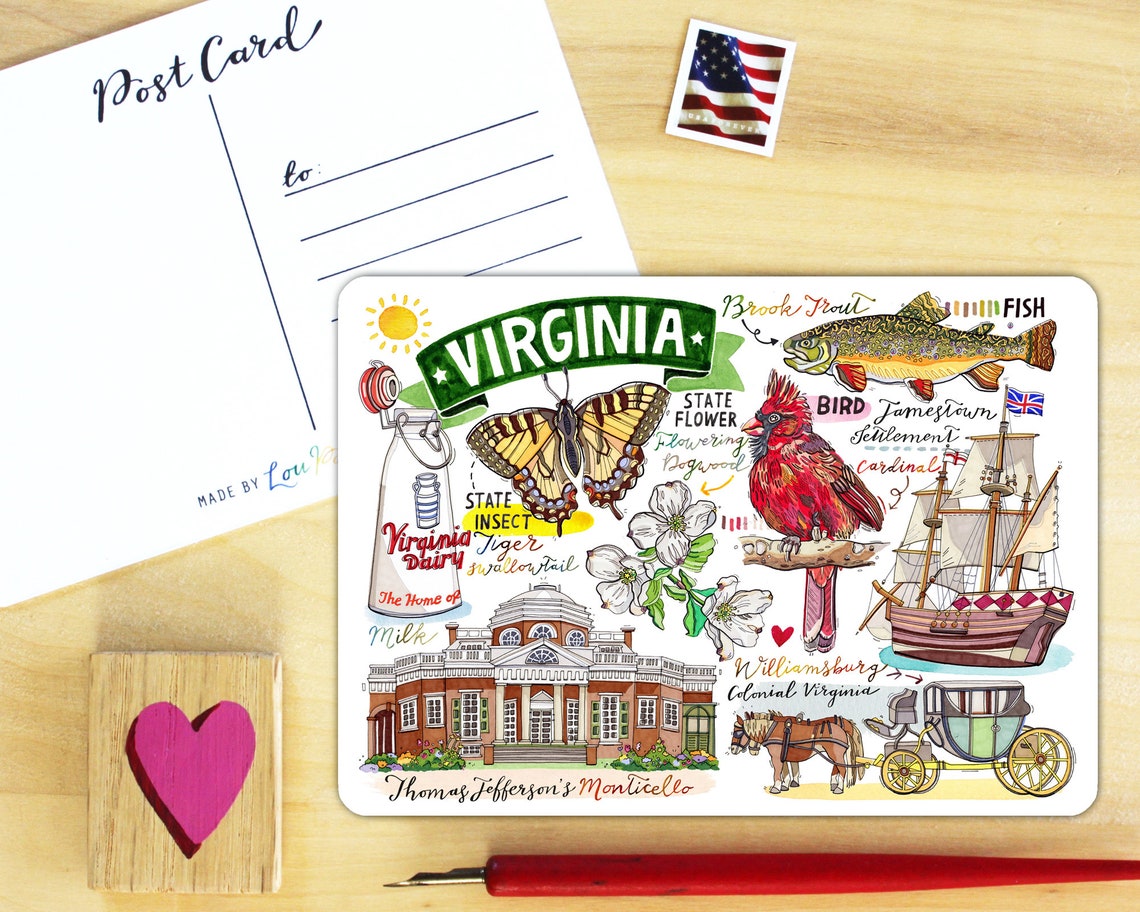 Virginia State Postcard. - Etsy