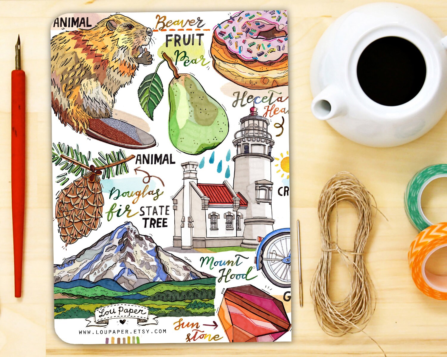 Oregon Notebook. Blank Journal. Gift. State Symbols. - Etsy