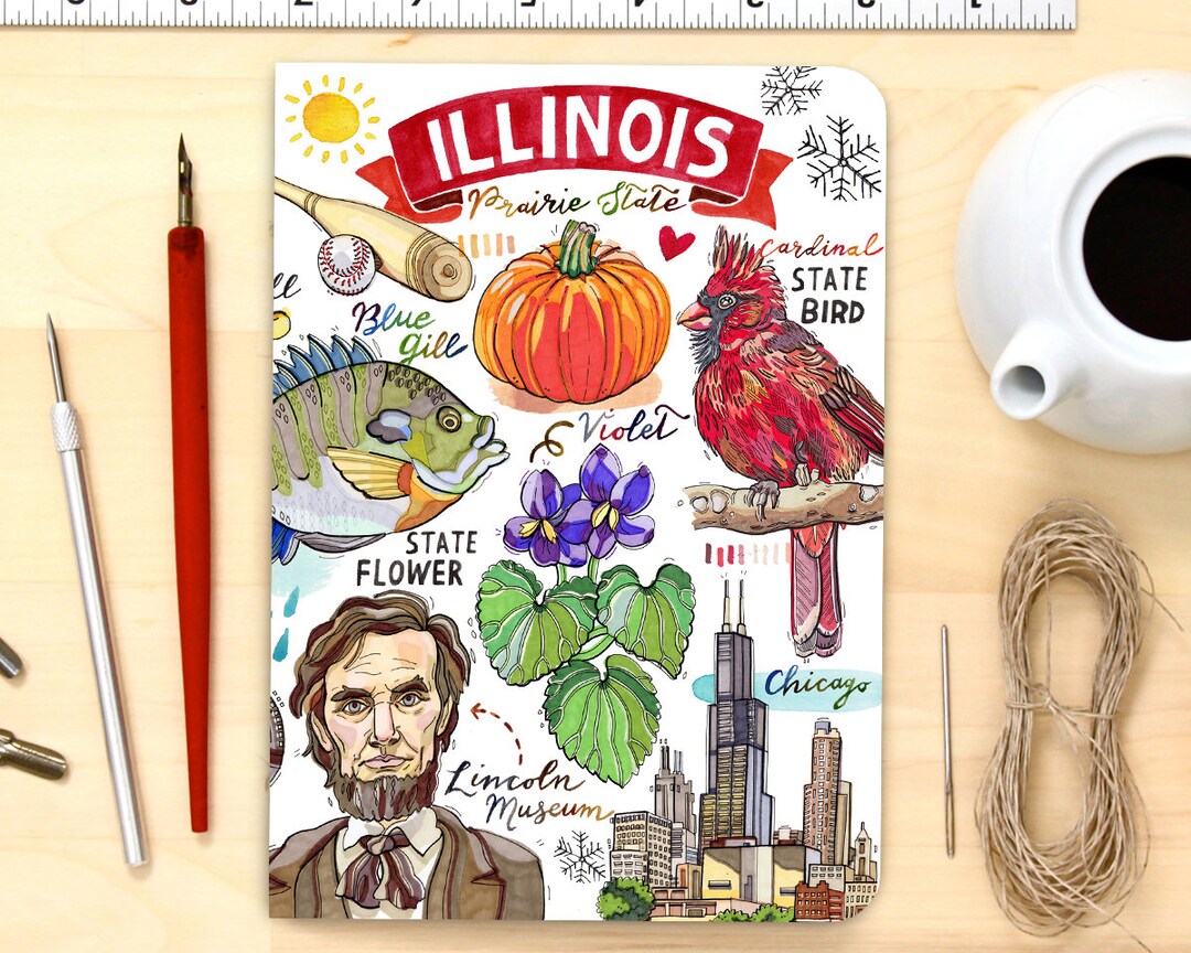 Illinois Notebook. the Prairie State. Blank Journal. Gift. State ...