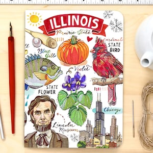 Illinois Notebook. the Prairie State. Blank Journal. Gift. State ...