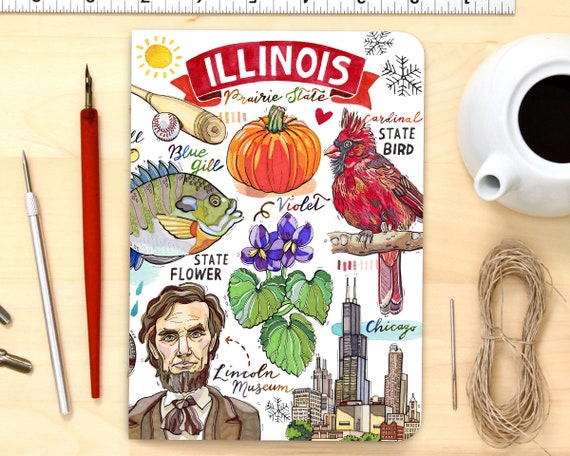 Illinois Notebook. the Prairie State. Blank Journal. Gift. - Etsy