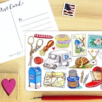 Kawaii Happy Mail Postcard - Etsy