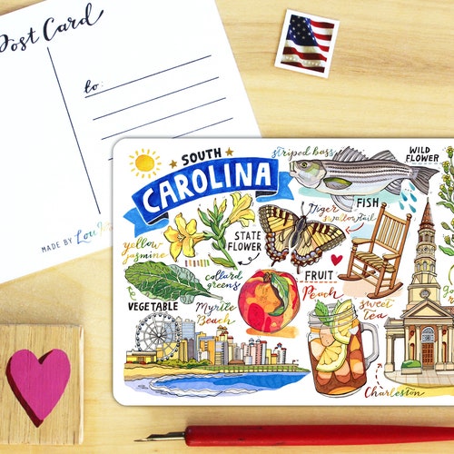 North Carolina State Postcard. - Etsy