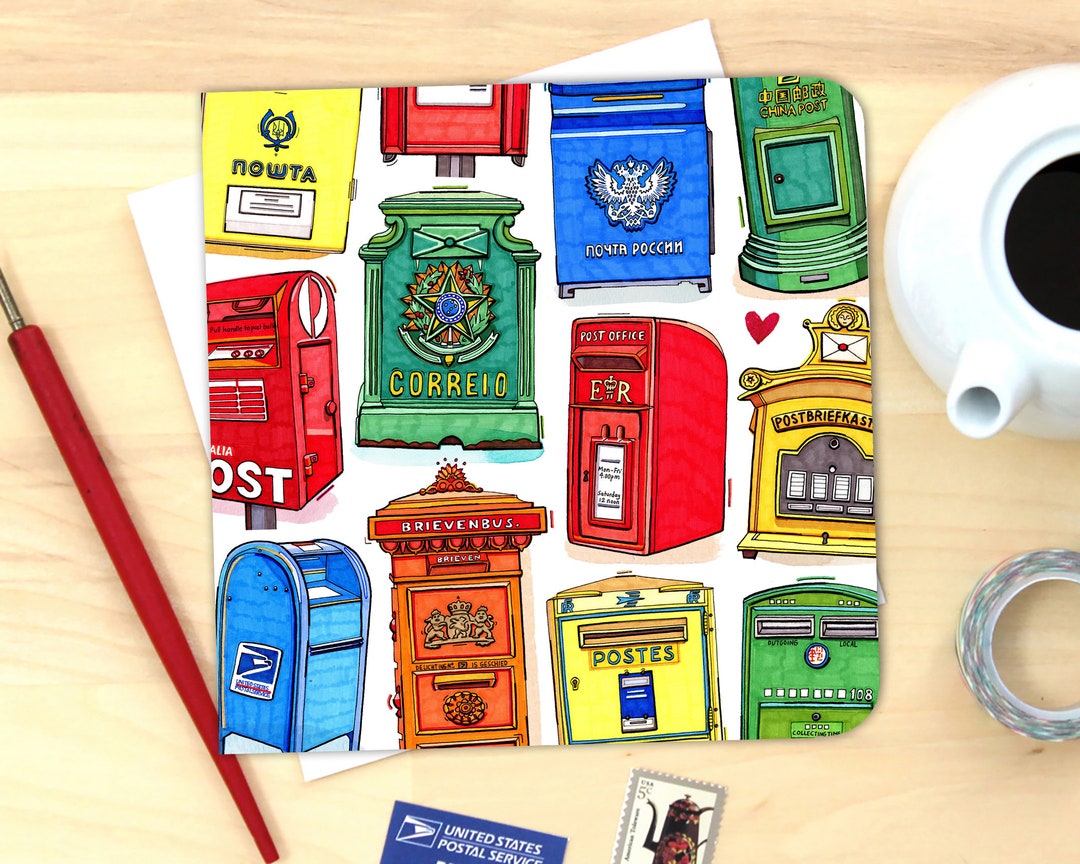 Mail Boxes Card. Single or Pack of 4. - Etsy