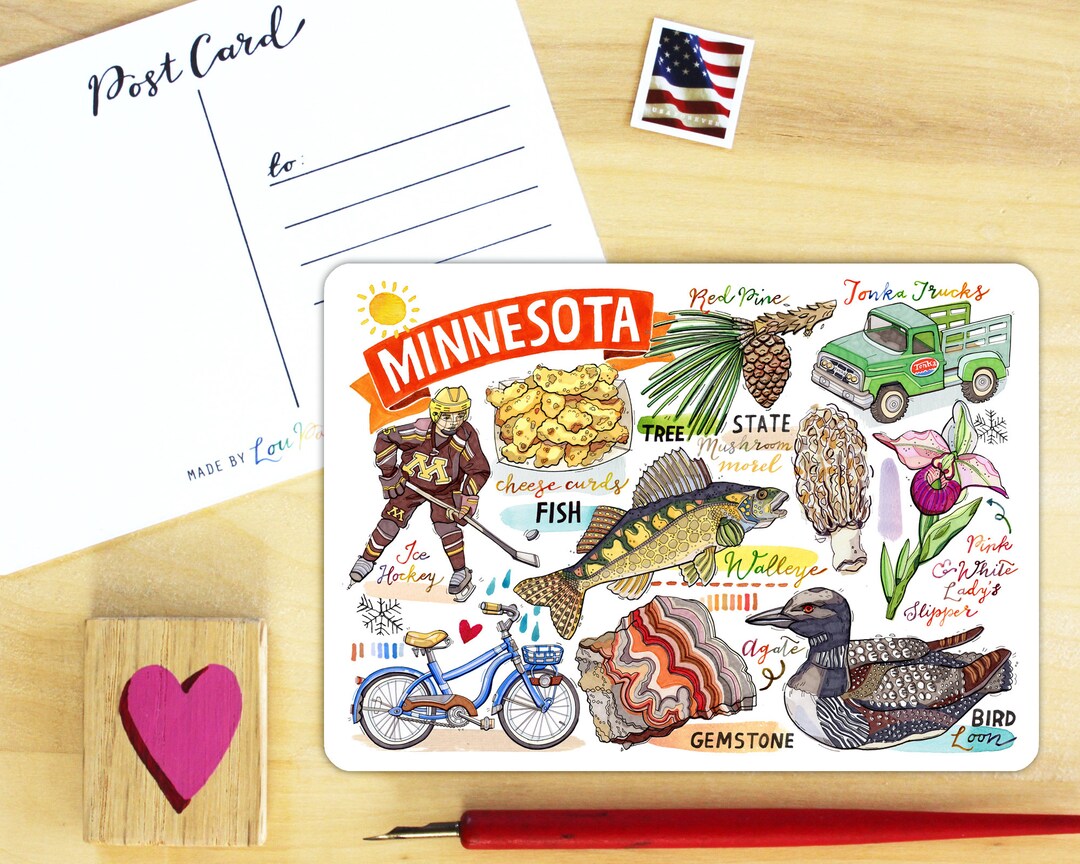 Minnesota State Postcard. - Etsy