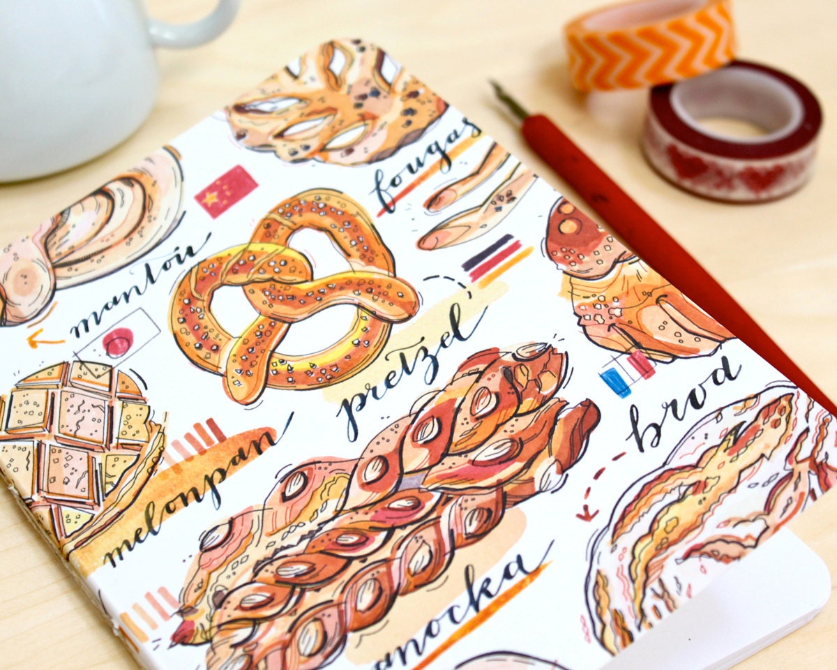 Breads Notebook Blank Journal Grocery List Breads of the | Etsy