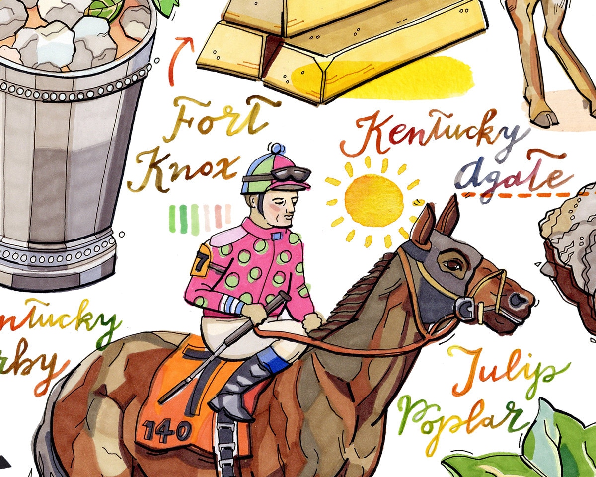 Kentucky State Print, Bluegrass State, State Symbols, Kentucky Derby ...