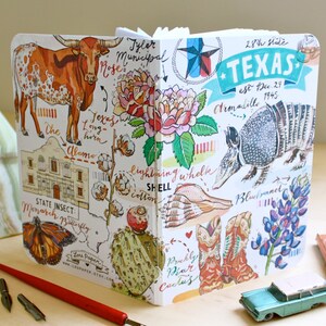 Texas Notebook, Blank Journal, Lone Star State, State Symbols ...