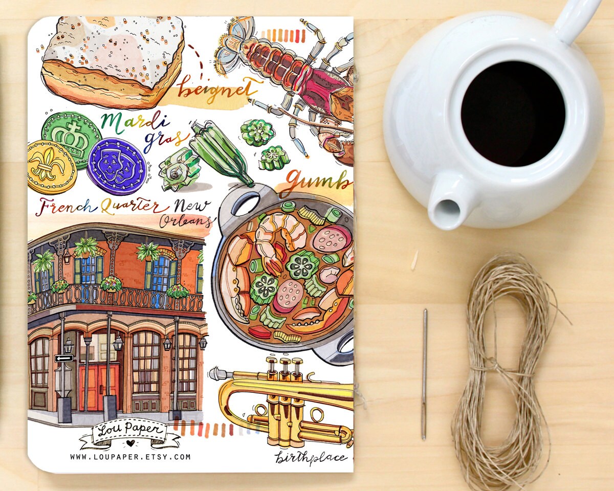 Louisiana Notebook State Symbols Blank Journal New Orleans | Etsy