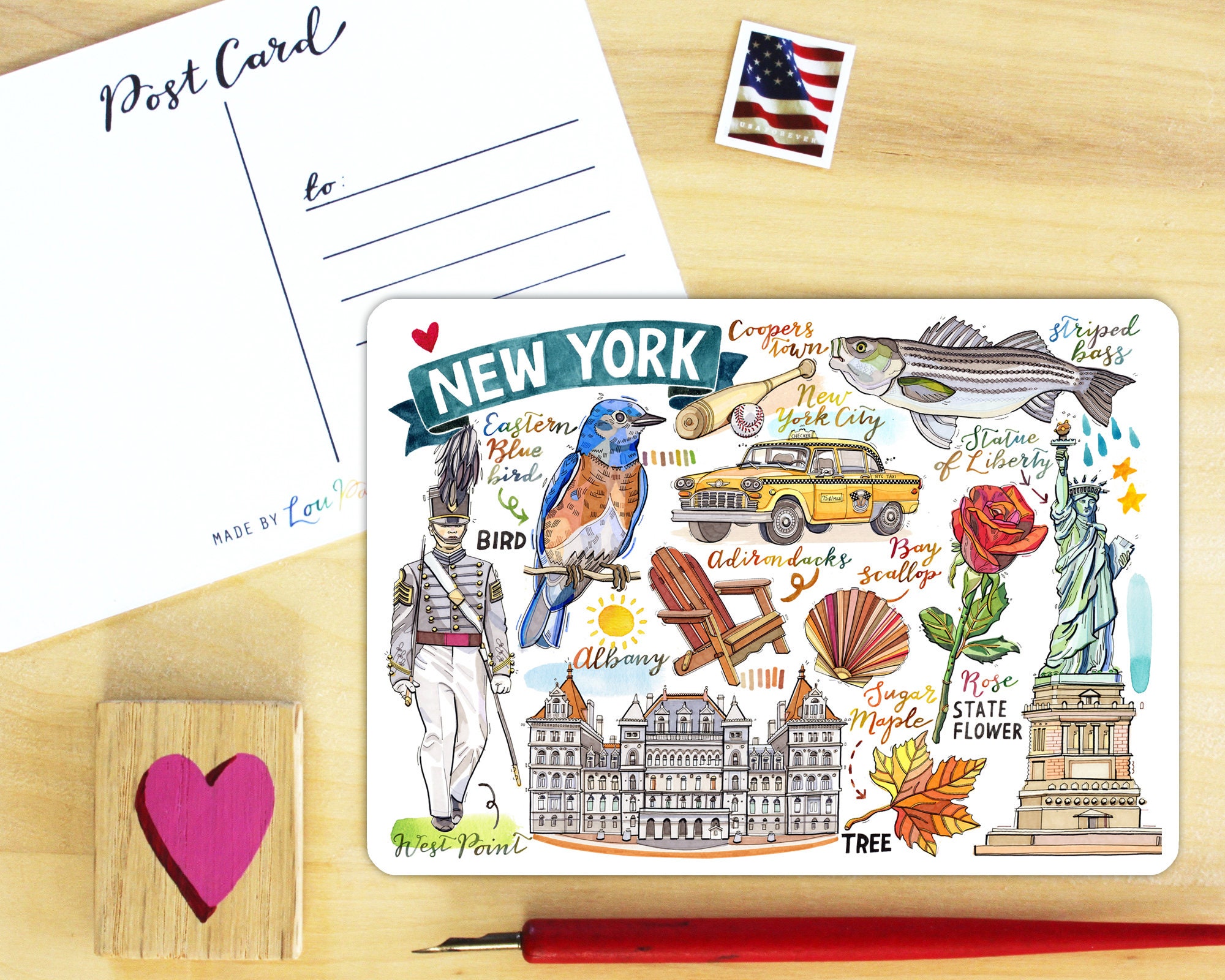 New York State Postcard. - Etsy