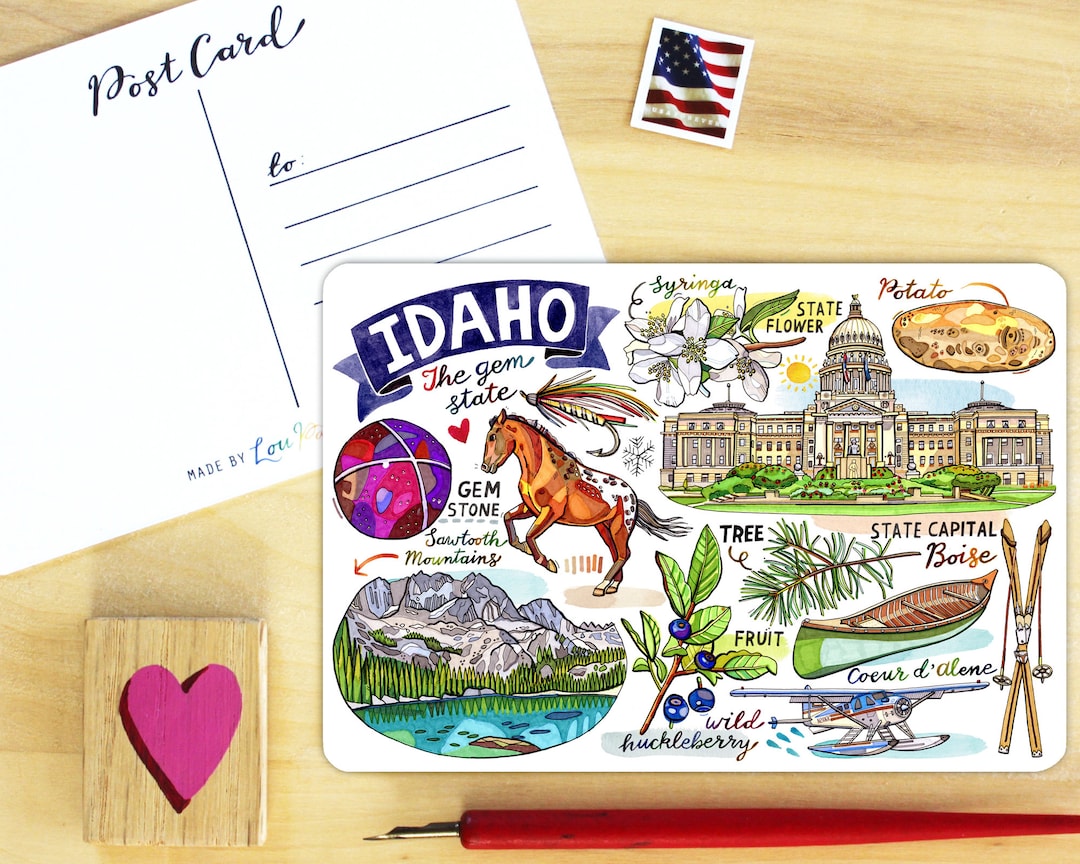 Idaho Postcard. the Gem State. - Etsy