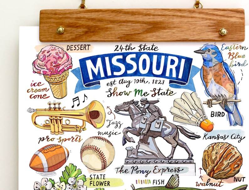 Missouri State Print. Show Me State. - Etsy