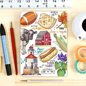 Wisconsin Notebook. Blank Journal. Gift. Stationery. Badger State. - Etsy