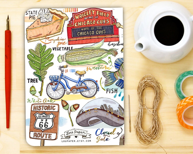 Illinois Notebook. the Prairie State. Blank Journal. Gift. - Etsy