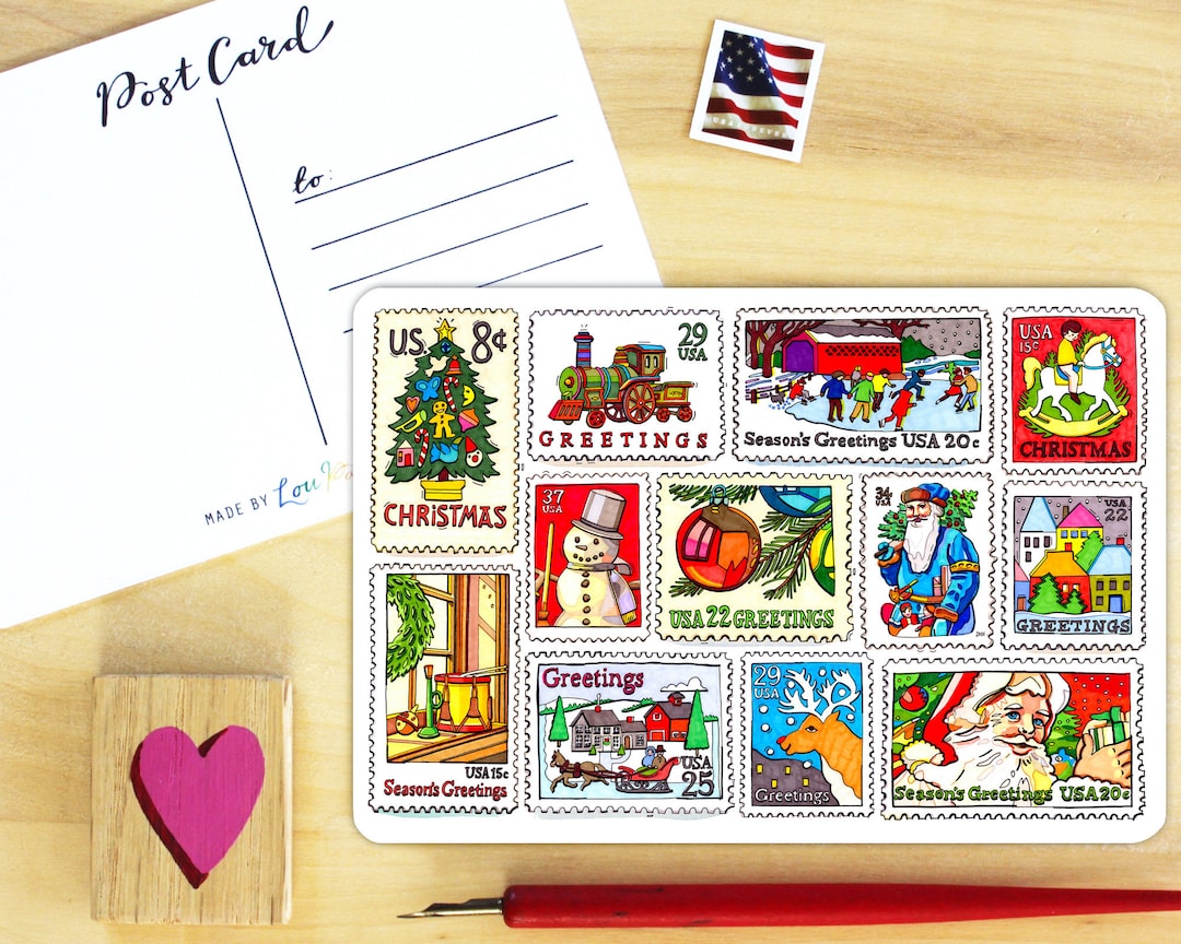 Holiday Mail Postcard. - Etsy