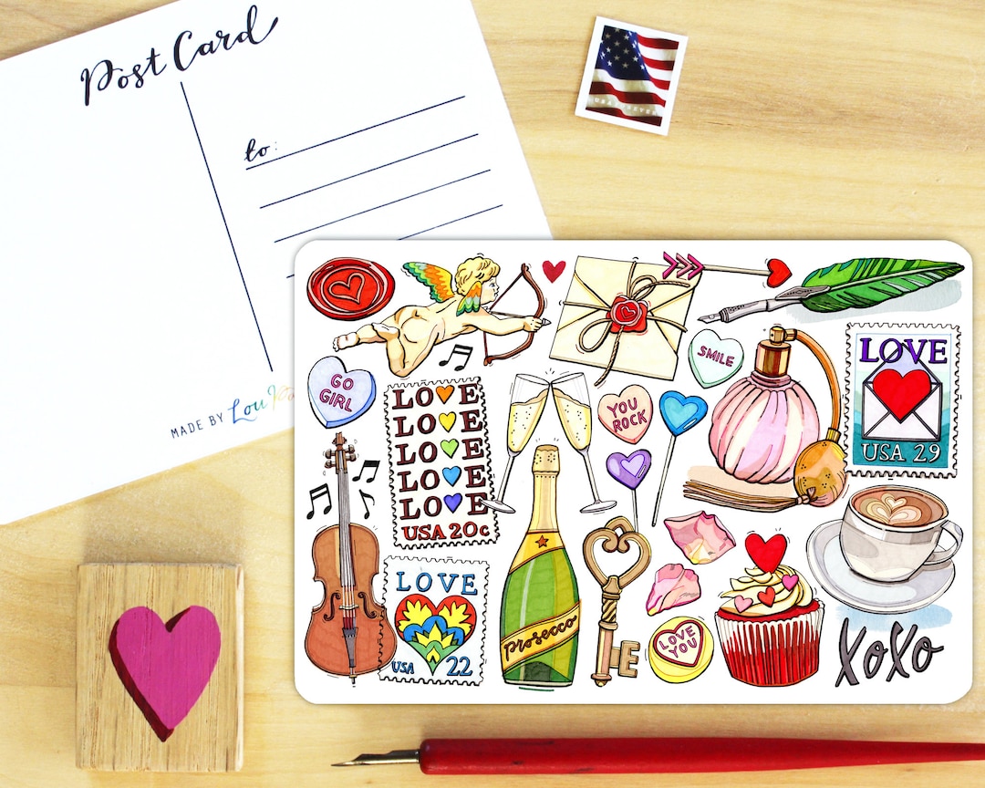 Love Postcard. Valentines Postcard. - Etsy