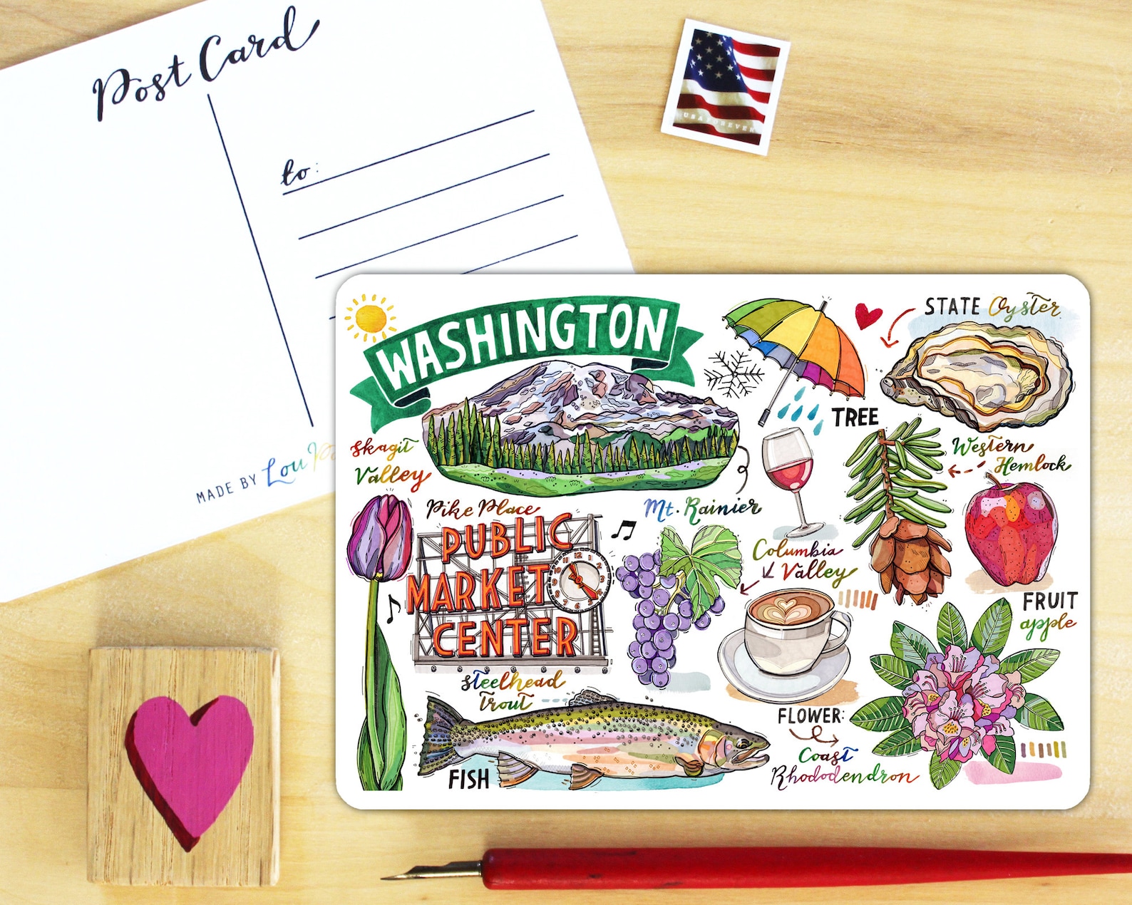 Washington State Postcard. - Etsy