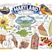 Maryland Print State Symbols Illustration Old Line State - Etsy