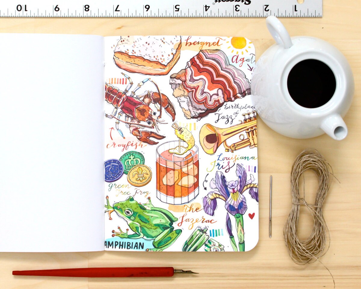 Louisiana Notebook State Symbols Blank Journal New Orleans | Etsy