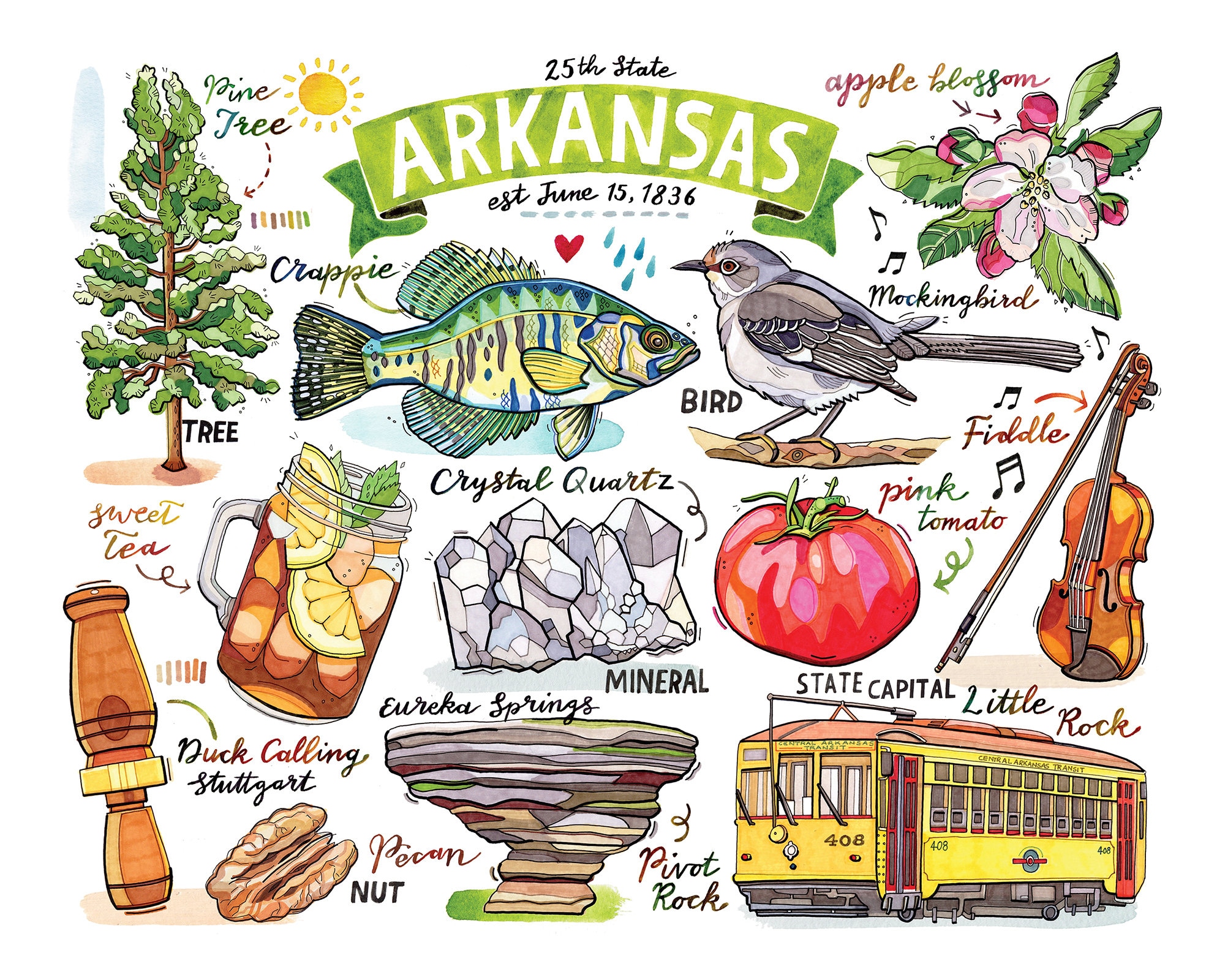 Arkansas Print. the Natural State. - Etsy