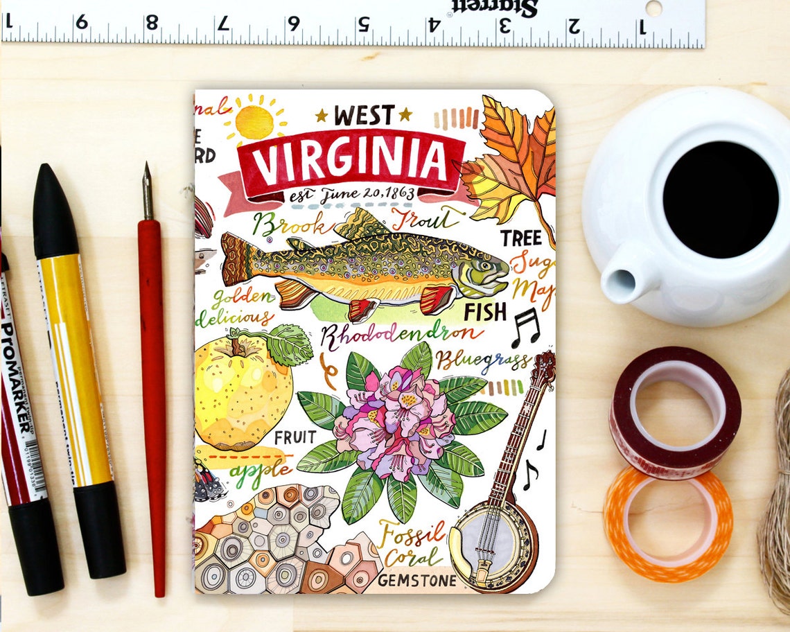 West Virginia Notebook Journal the Mountain State State - Etsy Australia