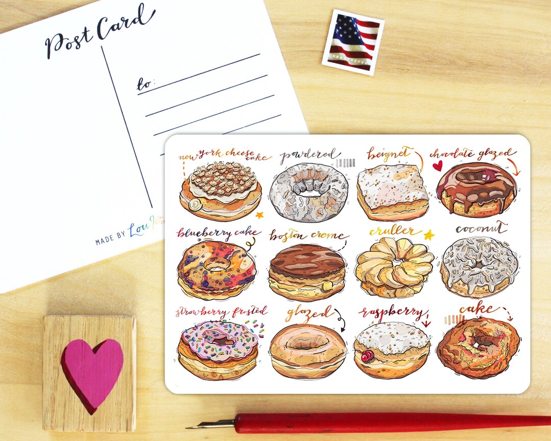 Donuts Postcard. - Etsy
