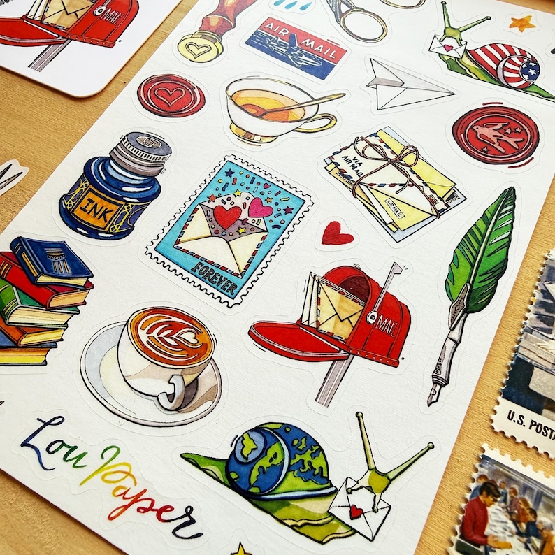 Snail Mail A6 Sticker Sheet. - Etsy