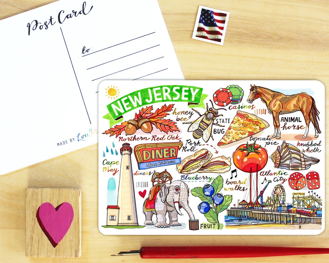 New Jersey Postcard. Garden State. - Etsy