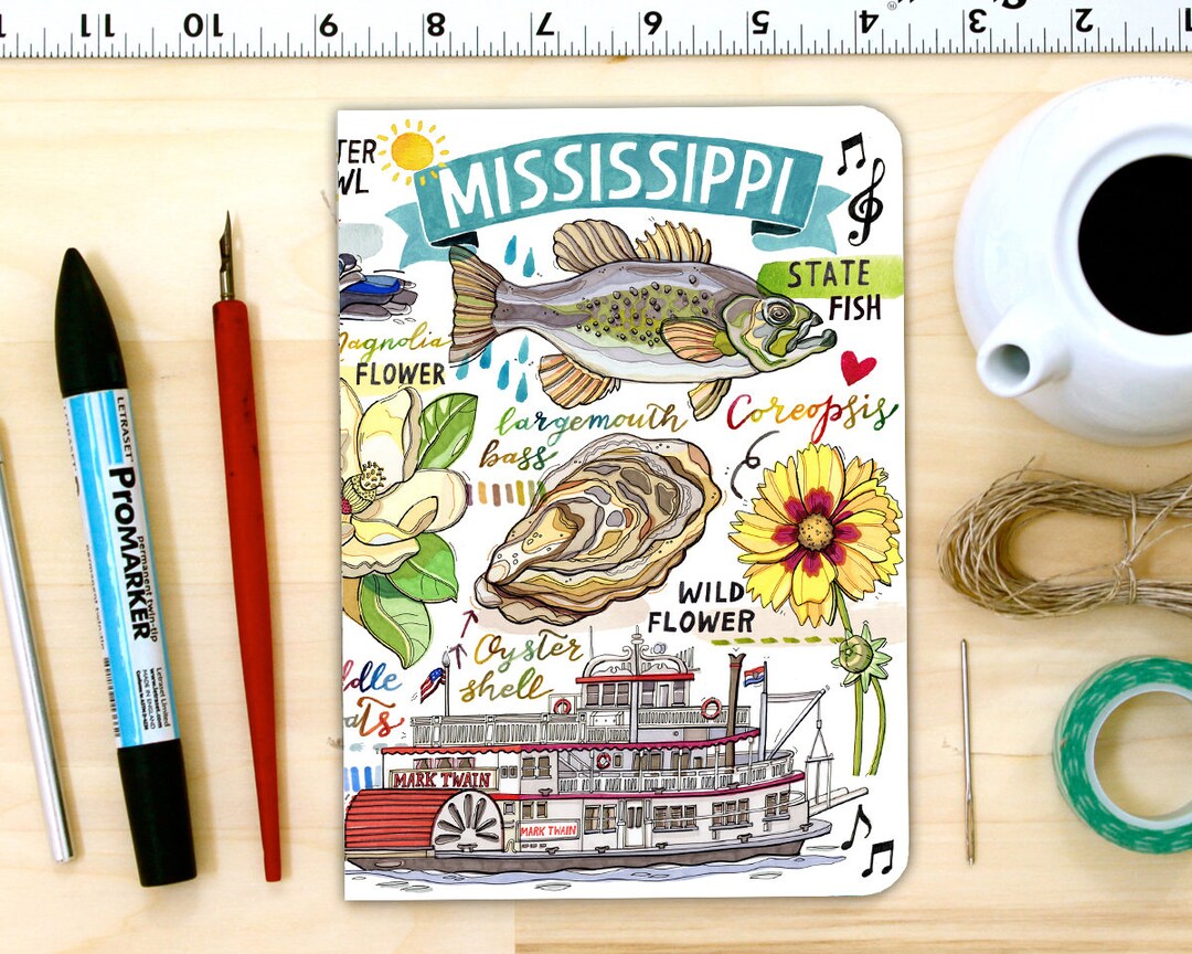 Mississippi Notebook. Blank Journal. Gift. State Symbols. - Etsy
