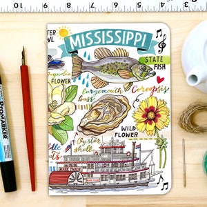 Mississippi Notebook. Blank Journal. Gift. State Symbols. - Etsy