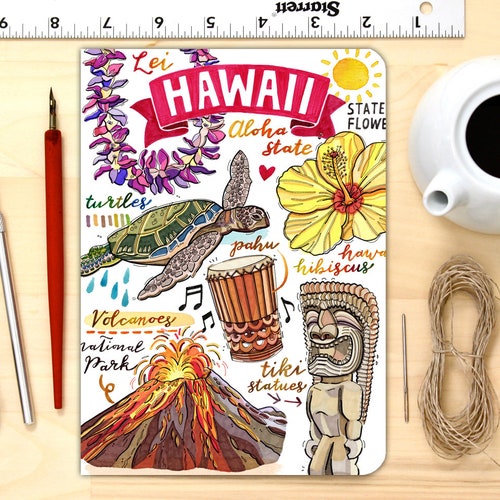 Hawaii Notebook. Blank Notebook. Journal. Aloha State. - Etsy
