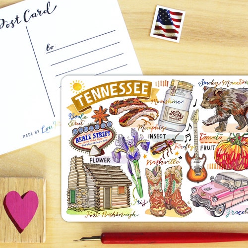 Tennessee State Postcard. - Etsy