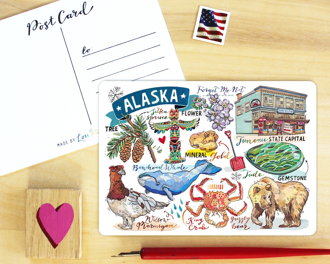 Alaska State Postcard. - Etsy