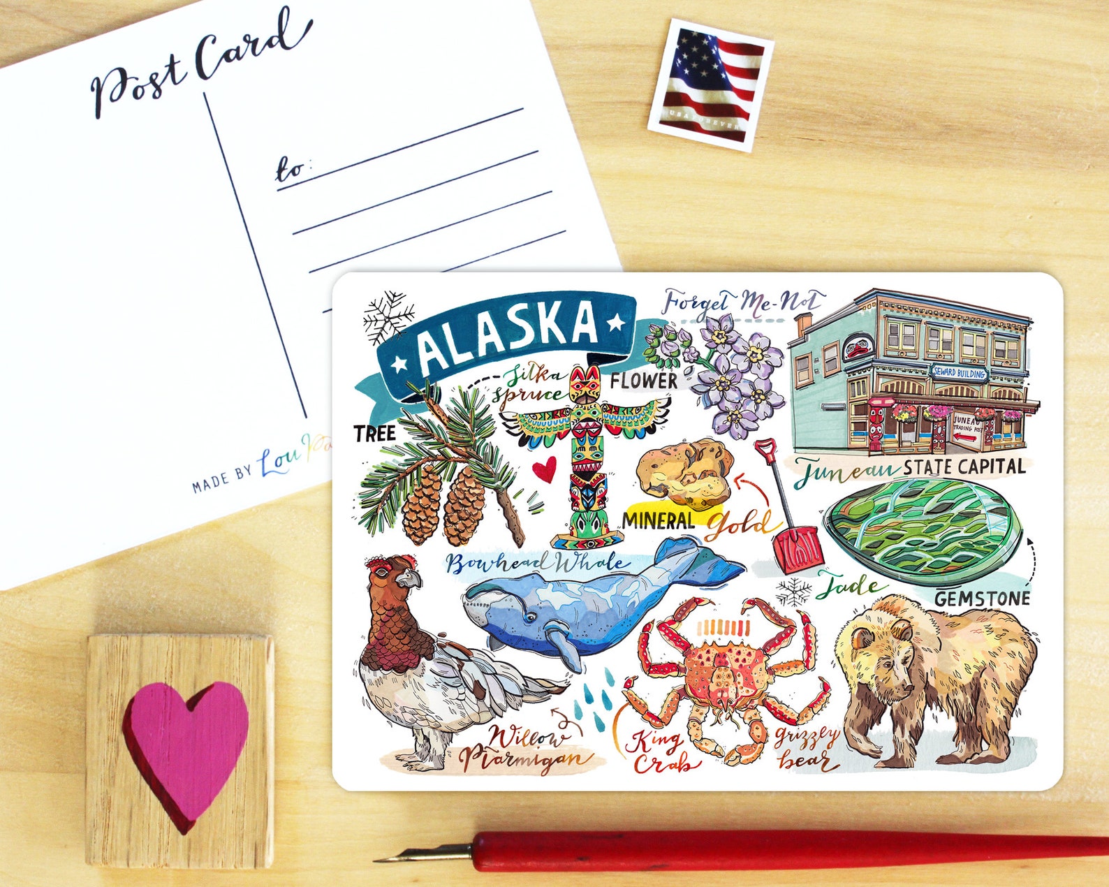 Alaska State Postcard. - Etsy