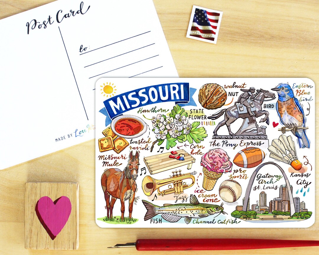 Missouri Postcard. Show Me State. - Etsy