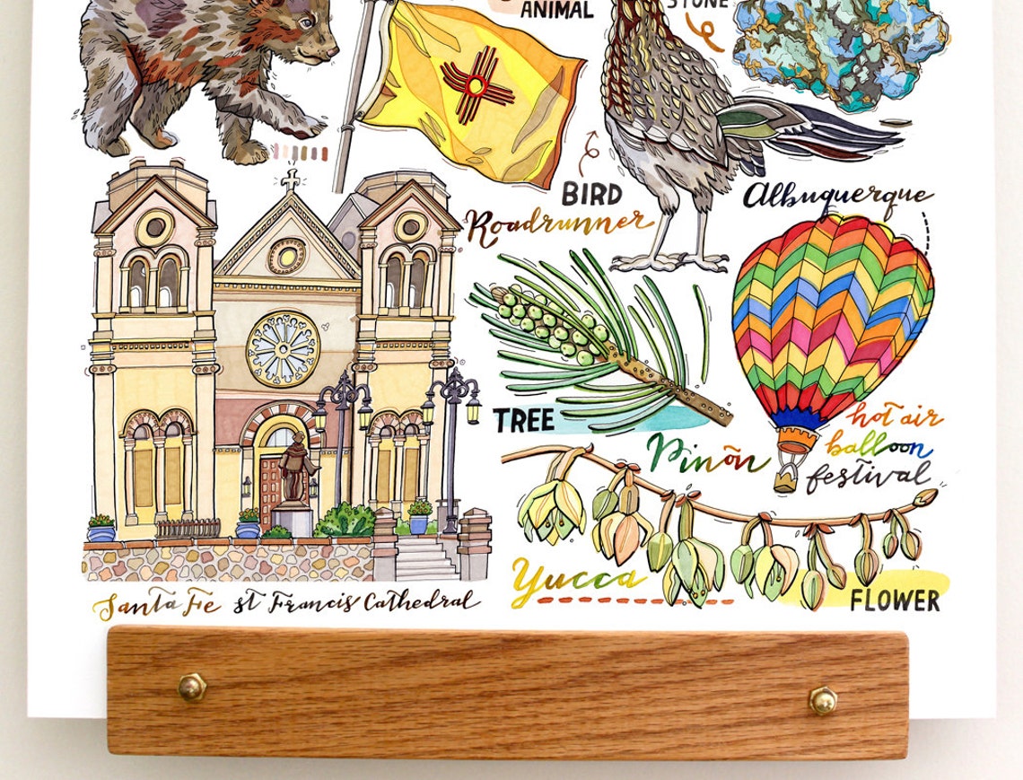 New Mexico State Print. Illustration. State Symbols. Home - Etsy