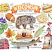 Wisconsin State Print. Illustration. the Badger State. State Symbols ...