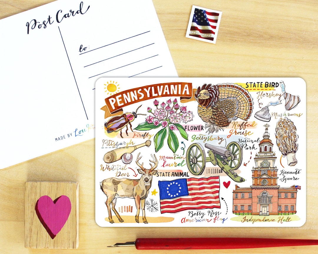 Pennsylvania State Postcard. - Etsy
