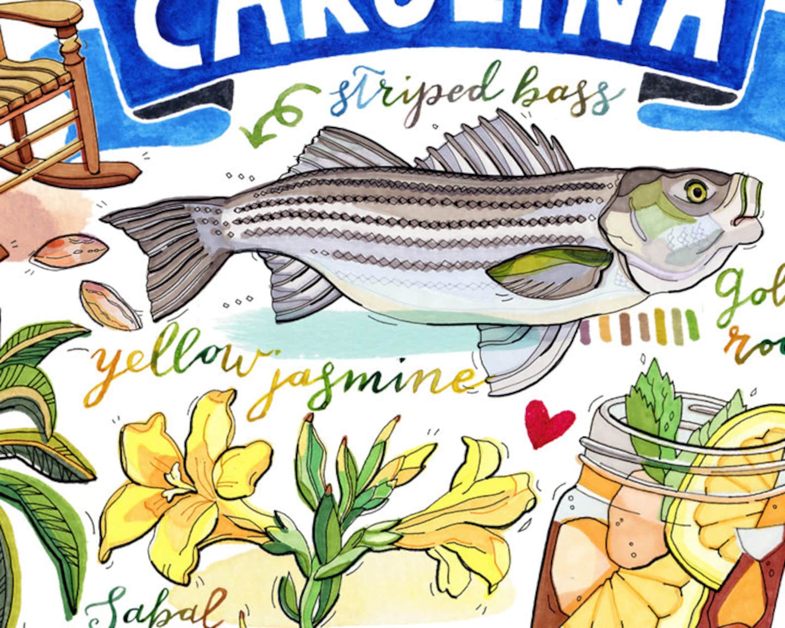 South Carolina Card. Single or Pack of 4. - Etsy