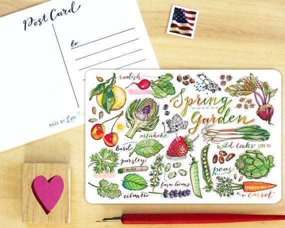 Spring Garden Postcard. - Etsy