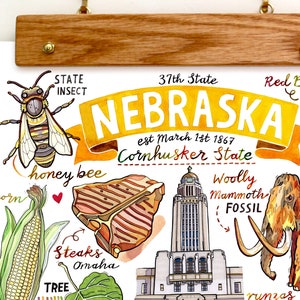 Nebraska State Print. Illustration. Cornhusker State. - Etsy