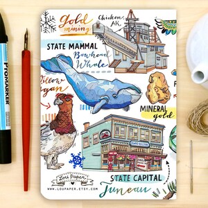 Alaska Notebook, Blank Journal, the Last Frontier, State Symbols ...