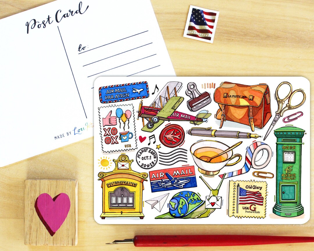 Global Mail Postcard. - Etsy