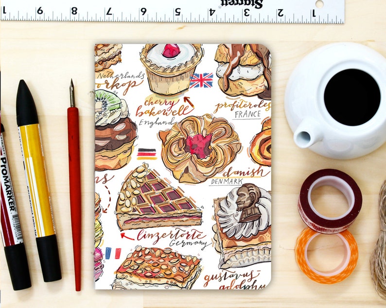 Pastries Notebook Cakes and Sweets Personalized Journal | Etsy