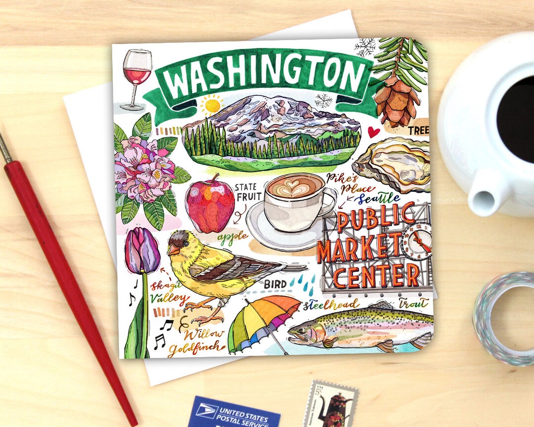 Washington Notecard. Single or Pack of 4. - Etsy