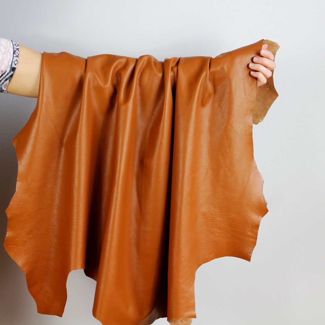 Soft Italian Lambskin Hide First Quality 8 Sf COGNAC Ship as Gift Free ...